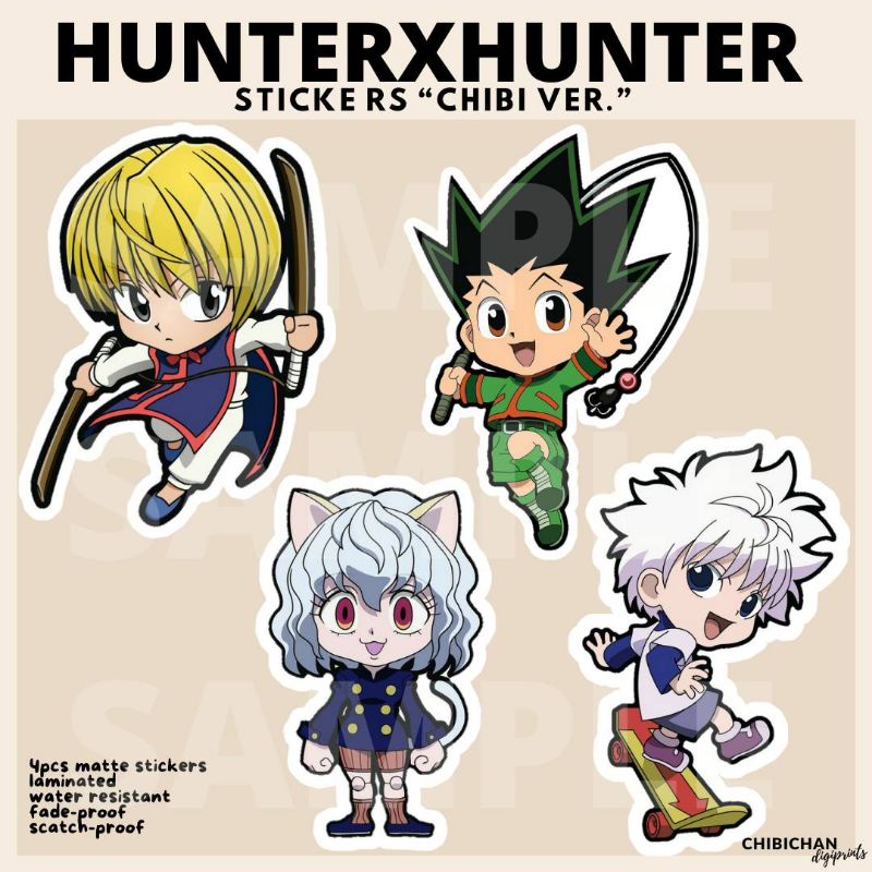 [𝐀𝐧𝐢𝐦𝐞 𝐒𝐭𝐢𝐜𝐤𝐞𝐫𝐬] HUNTER X HUNTER (CHIBI VER.) - waterproof stickers ...