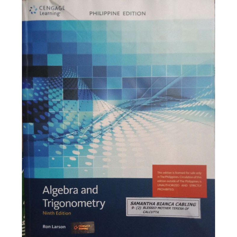 Algebra and Trigonometry by Larson | Shopee Philippines