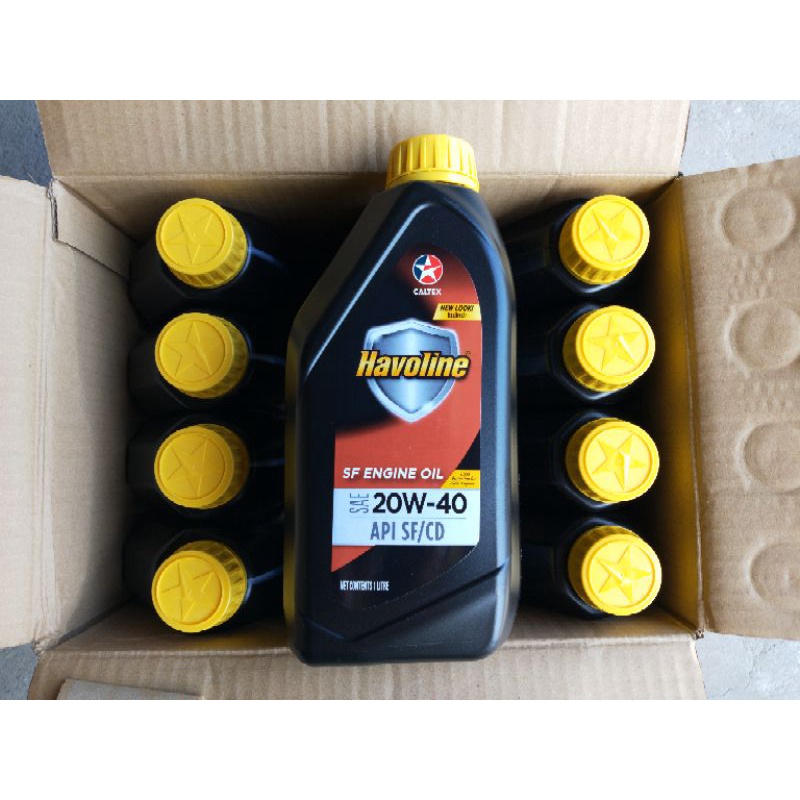 Havoline SF Engine oil 20W-40 1L (12pcs) Motorcycle oil | Shopee ...