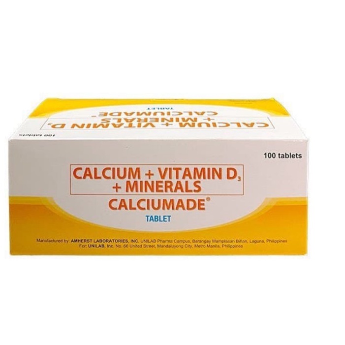 CALCIUMADE Calcium + Vitamin D3 + Minerals (100 tablets) | Strong bones ...