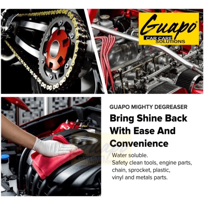 Guapo Mighty Degreaser – Heavy-Duty Engine & Chain Cleaner, Grease ...