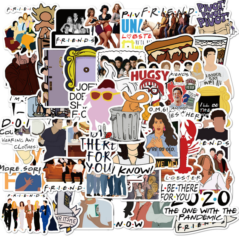 50pcs Friends Stickers Waterproof for Tumbler Notebook Phone Case, US ...