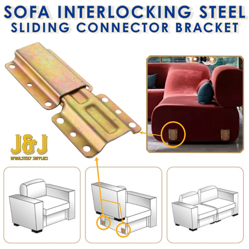 2 pairs Sofa Interlocking Steel Sofa Sliding Connector Bracket, Sofa ...