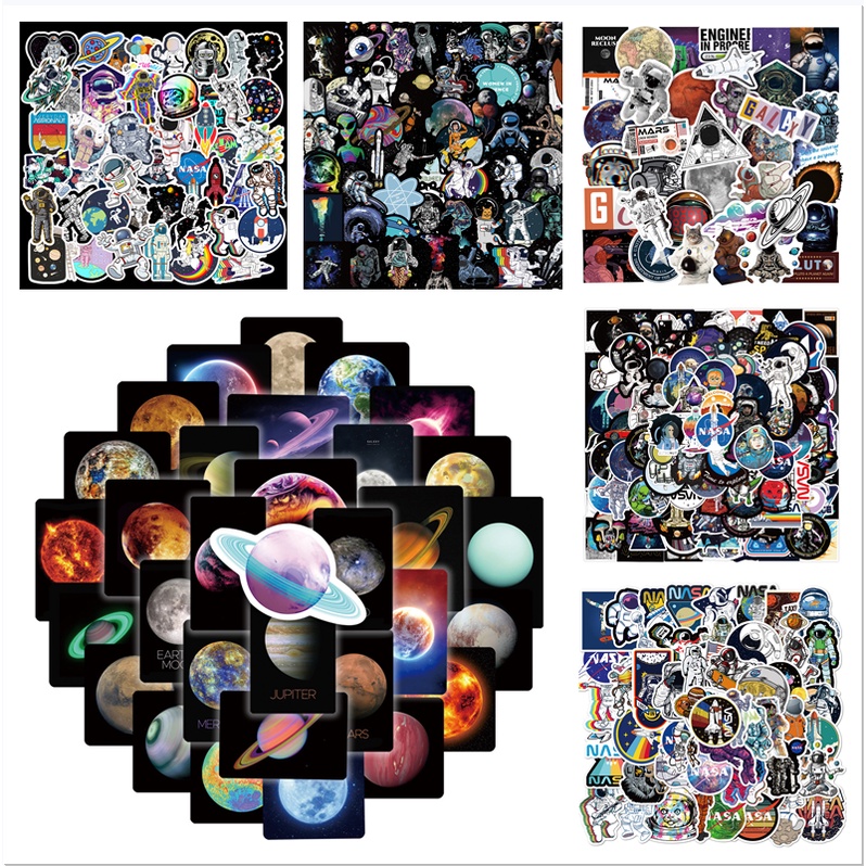 100/50PCS Space Astronaut Cartoon Waterproof Stickers For Luggage ...
