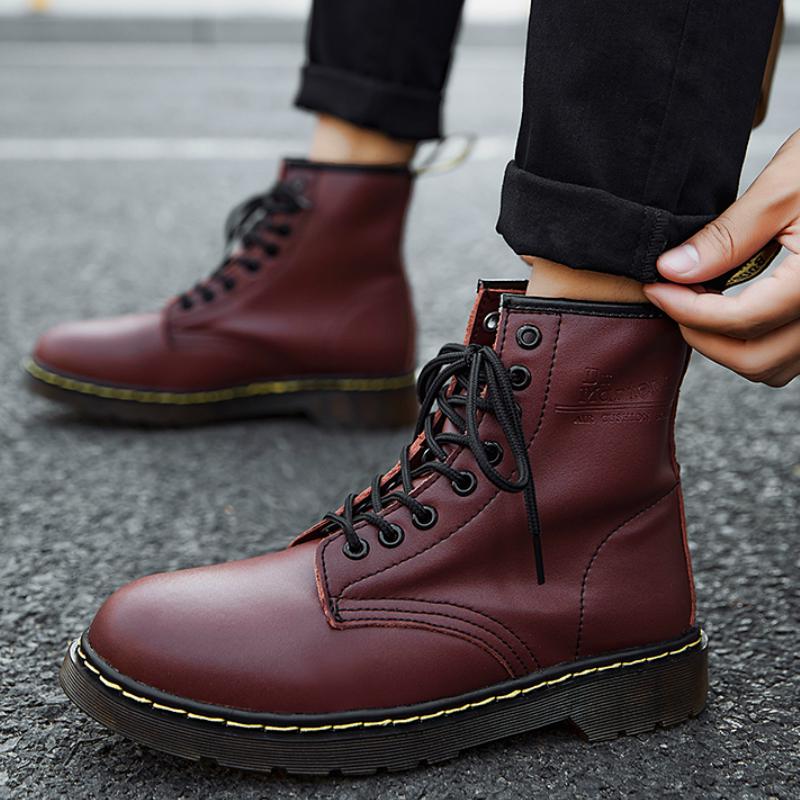 Martin boots fashion leather men's Martin boots cowhide handmade women ...