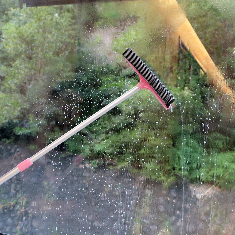 Window Glass Cleaner Wiper 2 in 1 Adjustable Squeegee Sponge Home ...