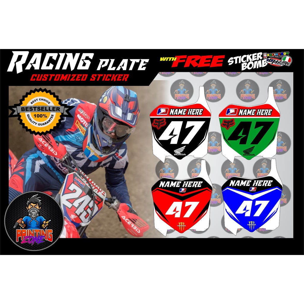 Racing Plate Sticker Decals Editable Design | Shopee Philippines
