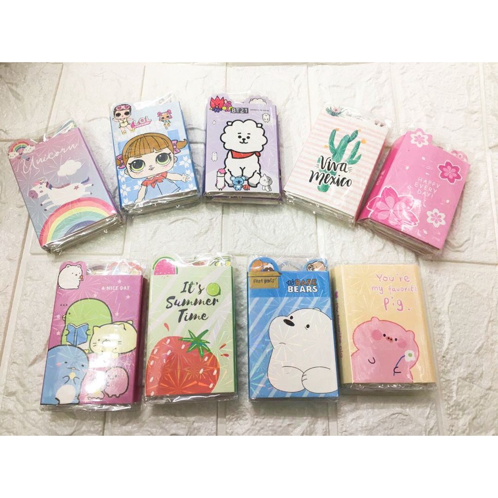 BT21 BTS/Unicorn many design 6 in 1 Sticky Notes Post it | Shopee ...