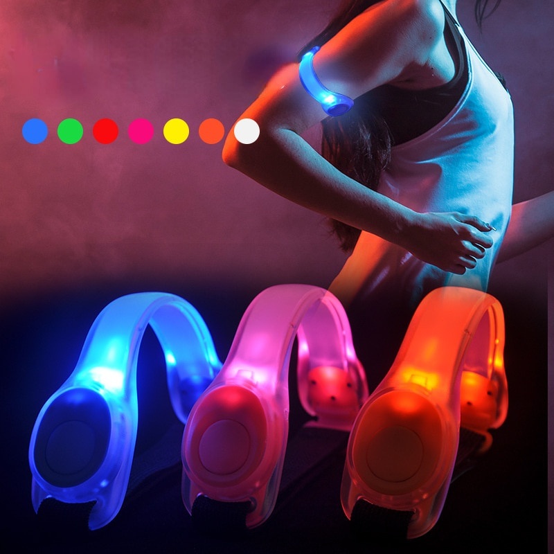 LED Light Up Armband Adjustable Wearable Running Arm Belt Glow The Dark ...