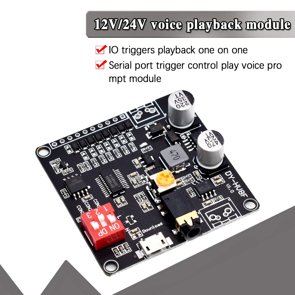 DY-HV8F DY-HV20T Voice Playback Module Board MP3 Music Player 10W 20W ...