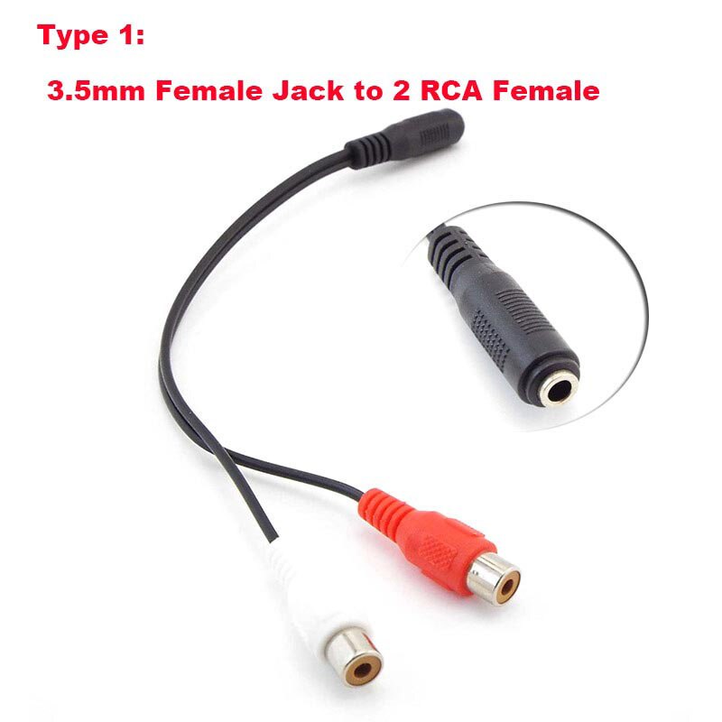 4 Types 3.5Mm Male Jack Plug Stereo To 2Rca 3 Rca 3.5Mm Rca Male Female Connector Cable ...