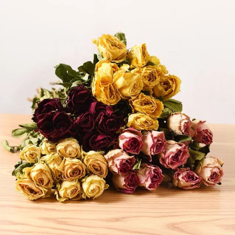 Big Head Preserved Dried Roses Real Flower Decor Gift Wedding Party ...