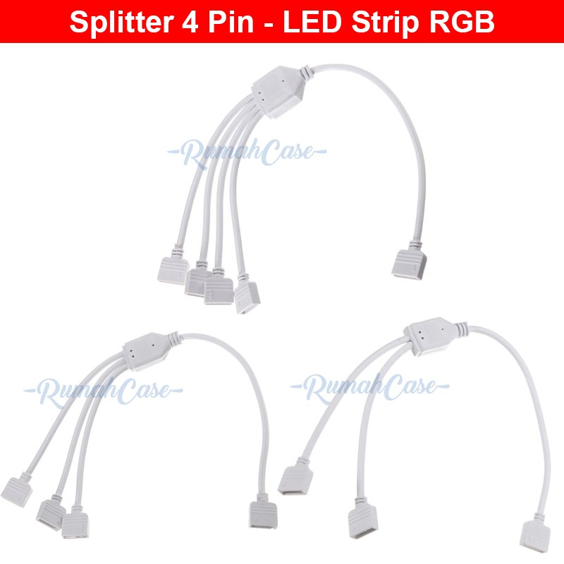 Splitter Branch 2 3 4 LED Strip RGB 4 Pin Header Cable Male Female ...