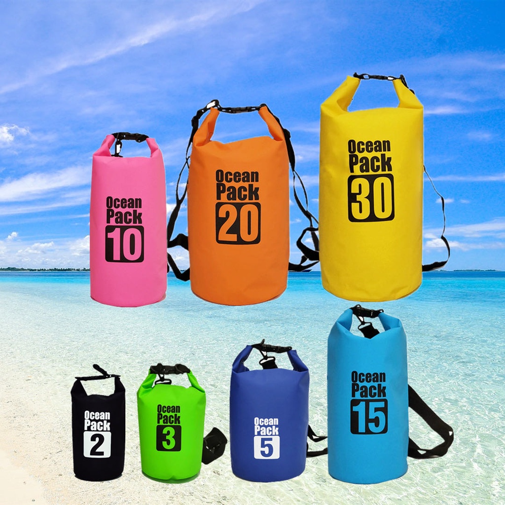 Outdoor Waterproof Bag 7 Size Ocean Pack Dry Bag Sling Shoulder Backpack Travel Sport Bucket Bag ...