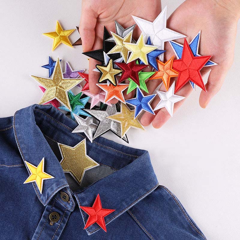 Star Motifs Embroidery Appliques Badges Iron On Patches,Happy Stars ...