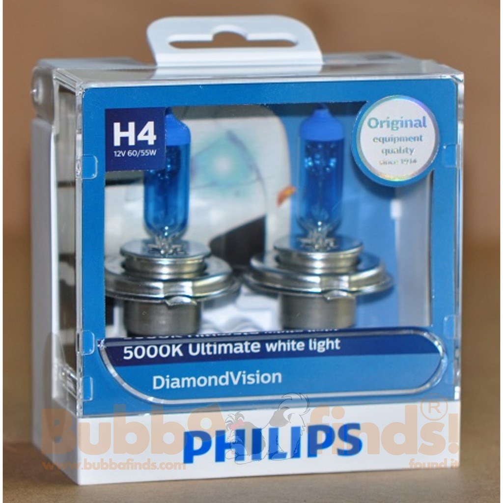 Genuine Philips Diamond Vision H4 headlamp replacement bulb - PAIR ...