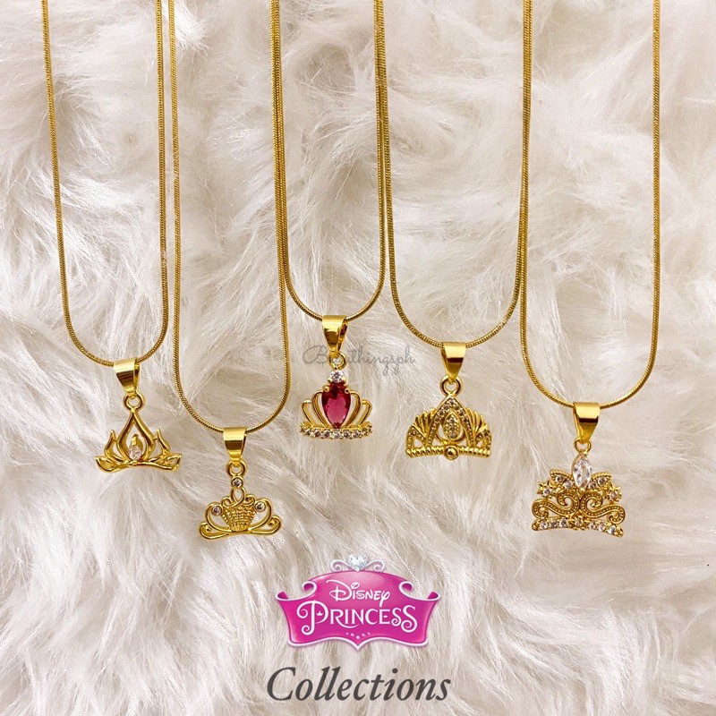 Disney Princess Crown Jewelry Gift Necklace with Free Box - Tala ...