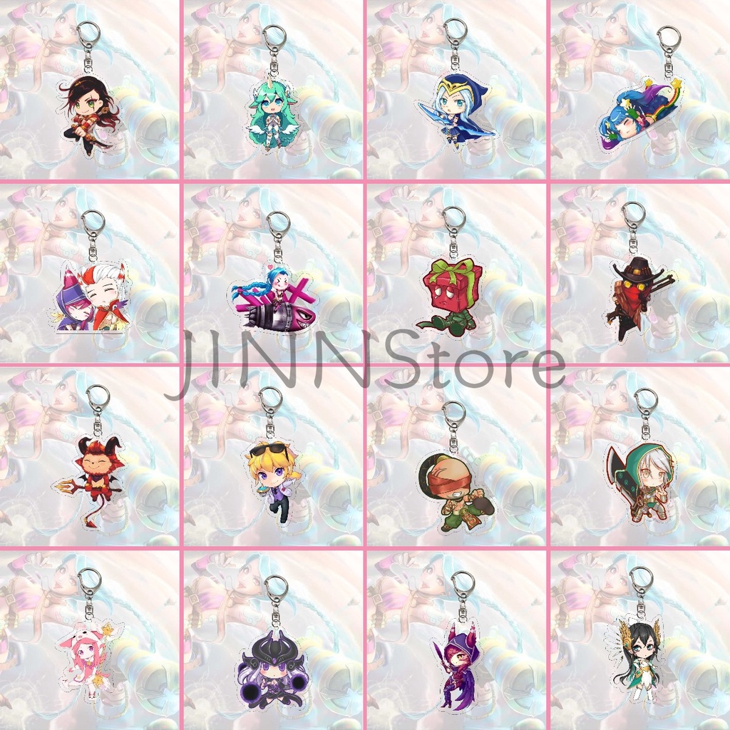 JINNStore Game LOL Arcane Jinx Talon Zed Poppy Key Chain Acrylic ...