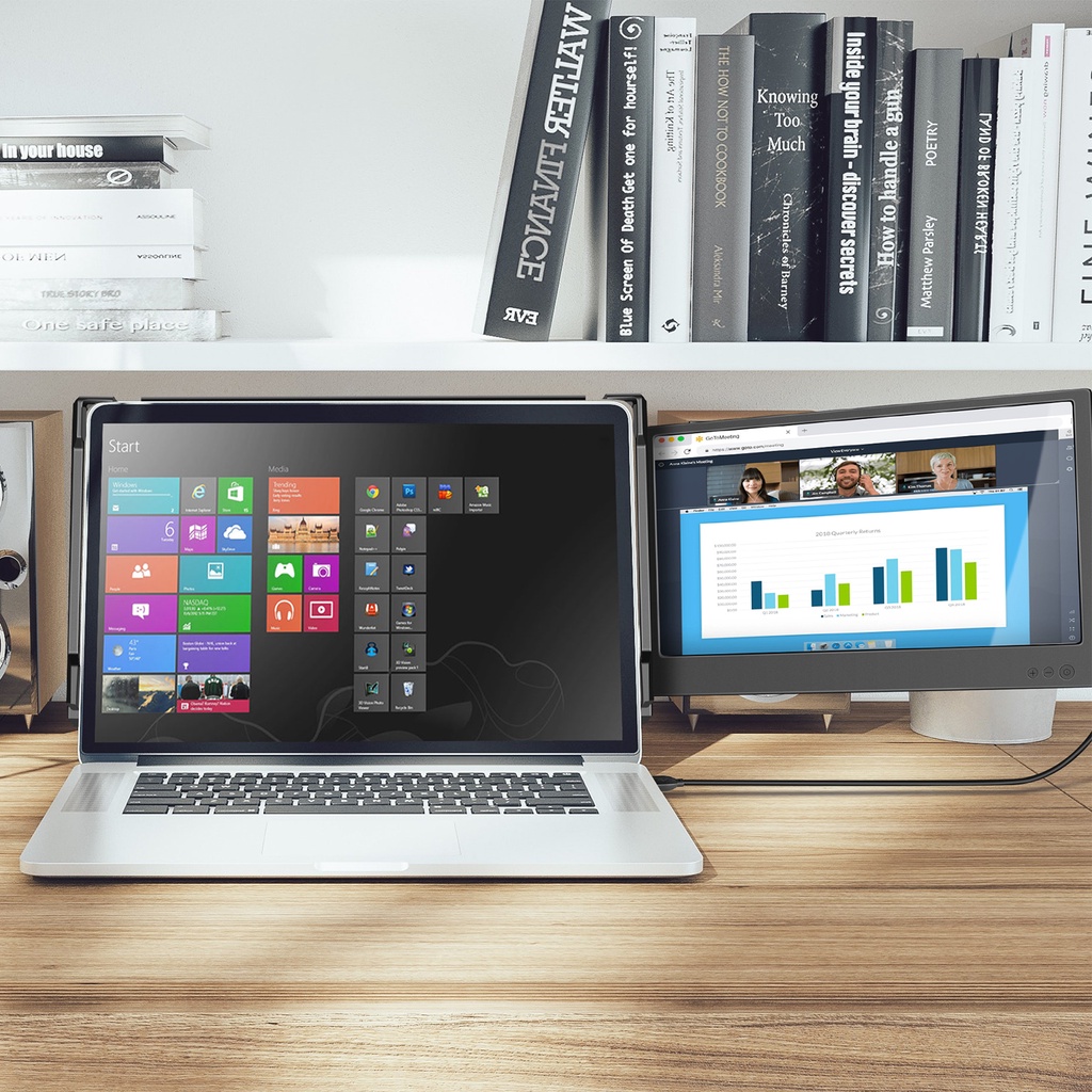 Computer Split Screen Computer Video Display Cabinet Portable ABS Full ...