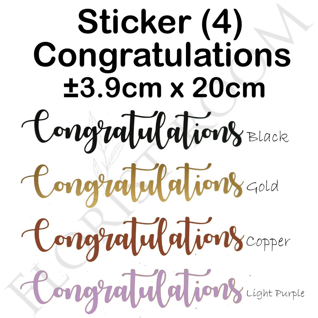 Stickers (4) Congratulations - Cutting Stickers - Flowers - balloons ...