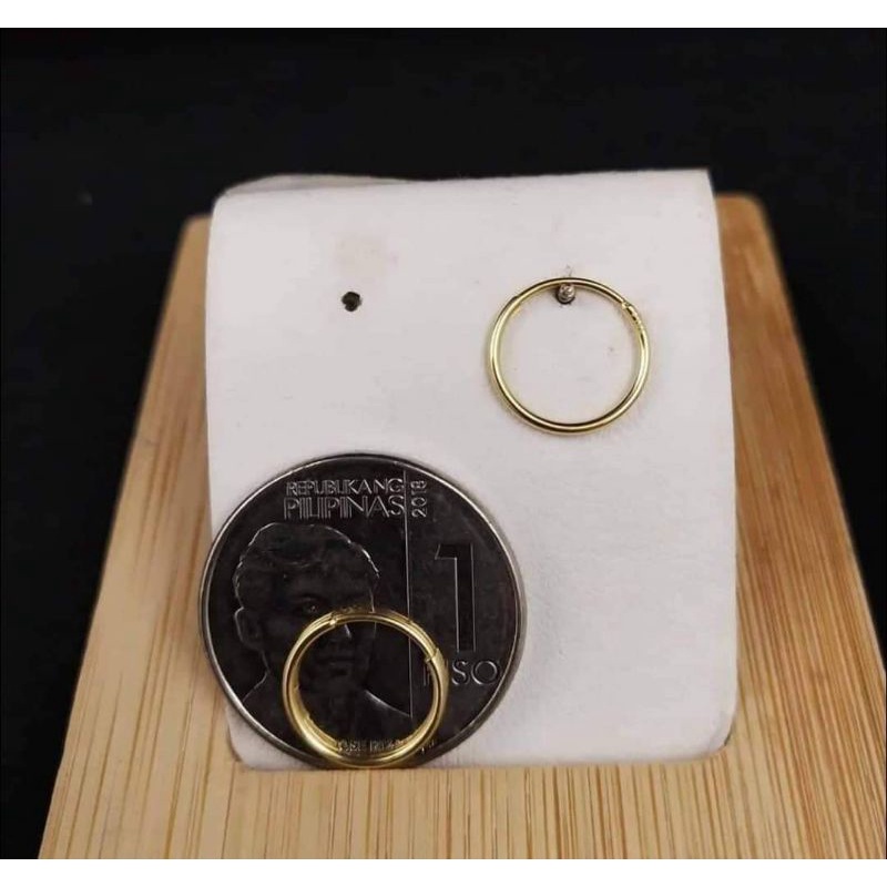 18K Saudi gold LOOP ROUND EARRINGS ️ PAWNABLE and COD | Shopee Philippines