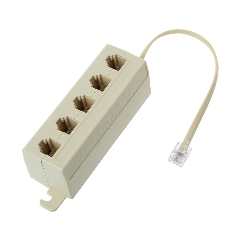 Cons Beige Color 5 Way Outlet 6P4C RJ11 Telephone Phone Modular Line ...