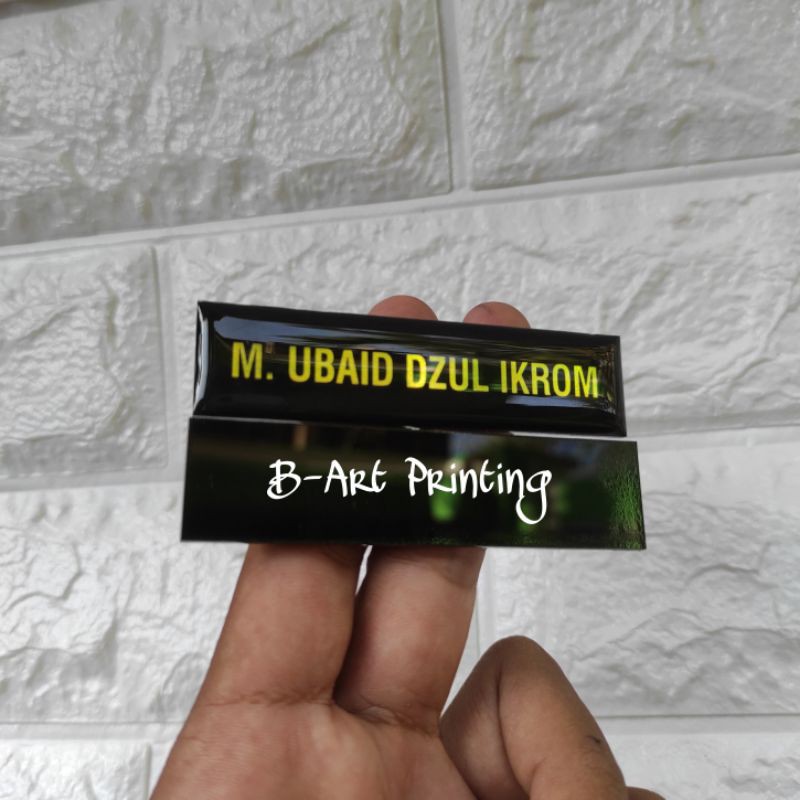 HITAM Name Tag Acrylic Nameplate FULL Black Glod Black Gold | Shopee ...