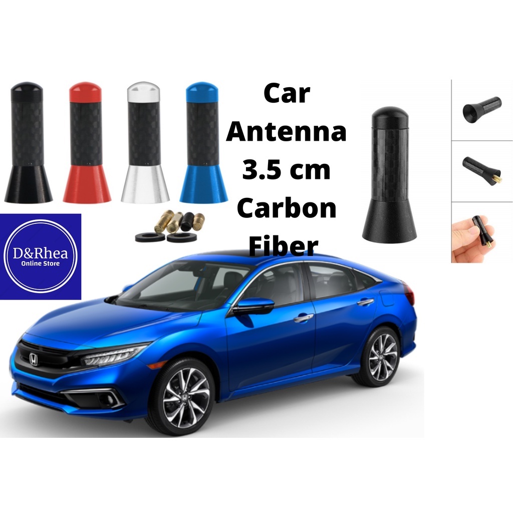 Universal Car Antenna 3.5 cm Carbon Fiber Car Short Mast Antenna Aerial ...