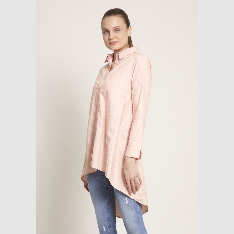 Point One Women's Nirma Bubble Pink Tunic Top 397973 | Shopee Philippines