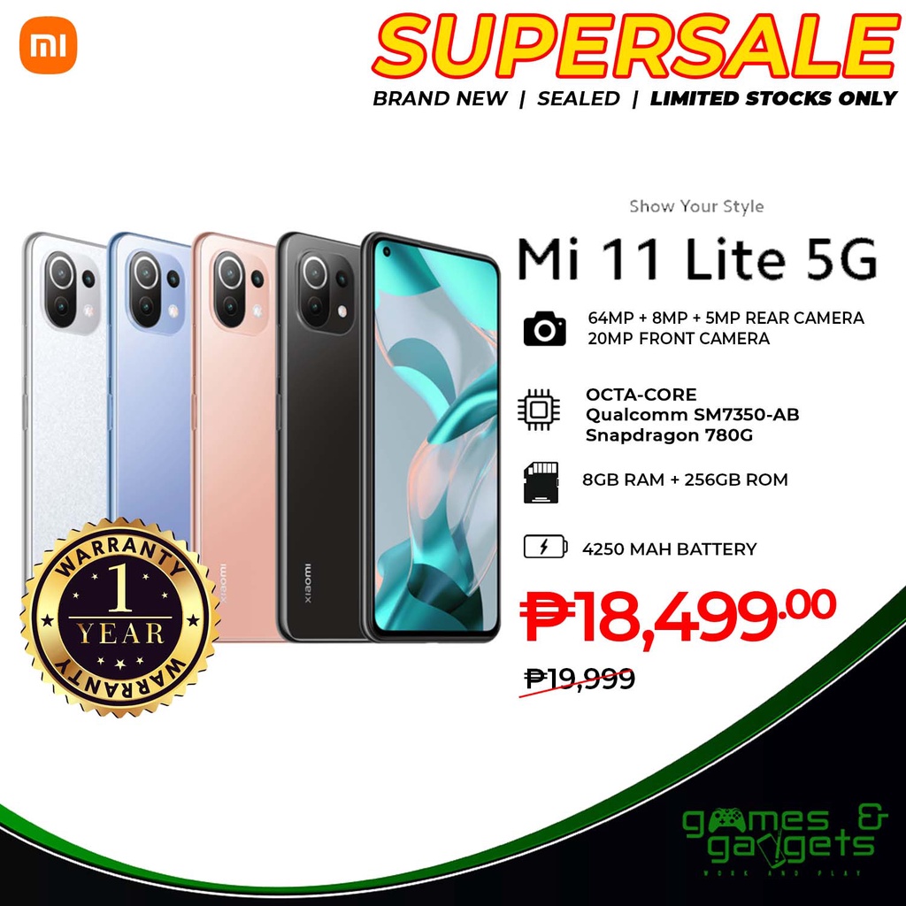Xiaomi MI 11 LITE 5G NE 8GB RAM - 256GB ROM (GLOBAL VERSION) | Shopee Philippines