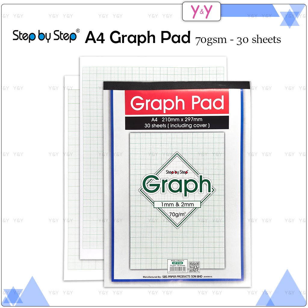 Step by Step A4 70gsm Graph Pads / SBS Graph Paper 1mm 2mm ...