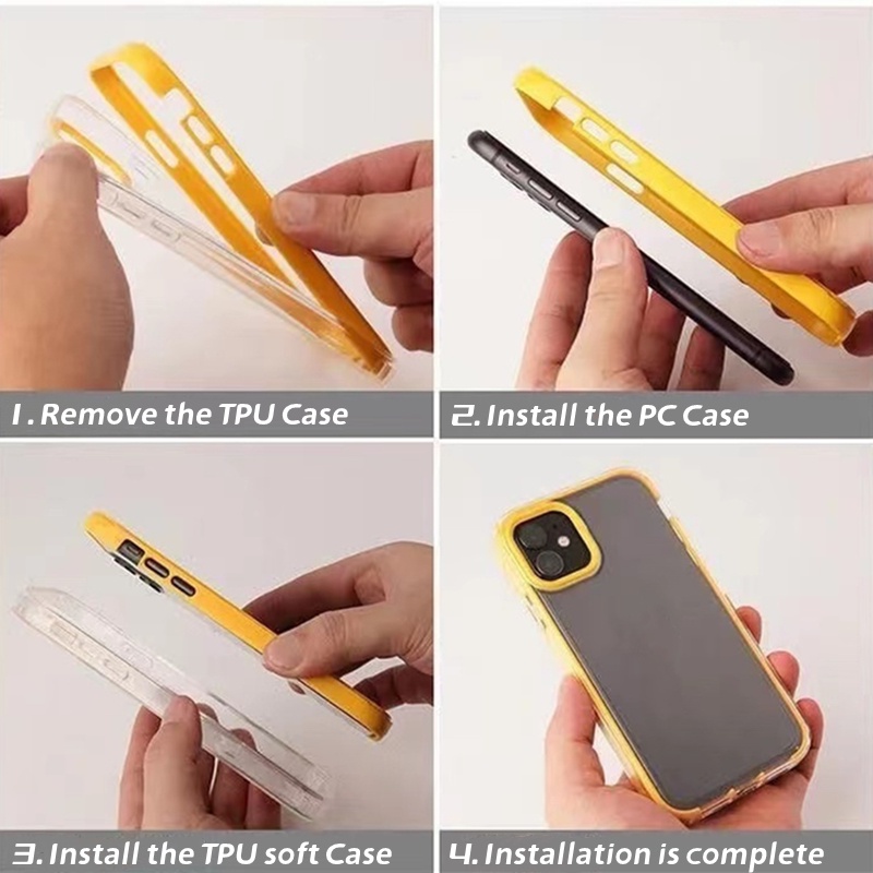 3 in 1 Transparent Casing HP Phone Case Vivo Y17 Y3 Y15 Y12 Y11 Y12I ...