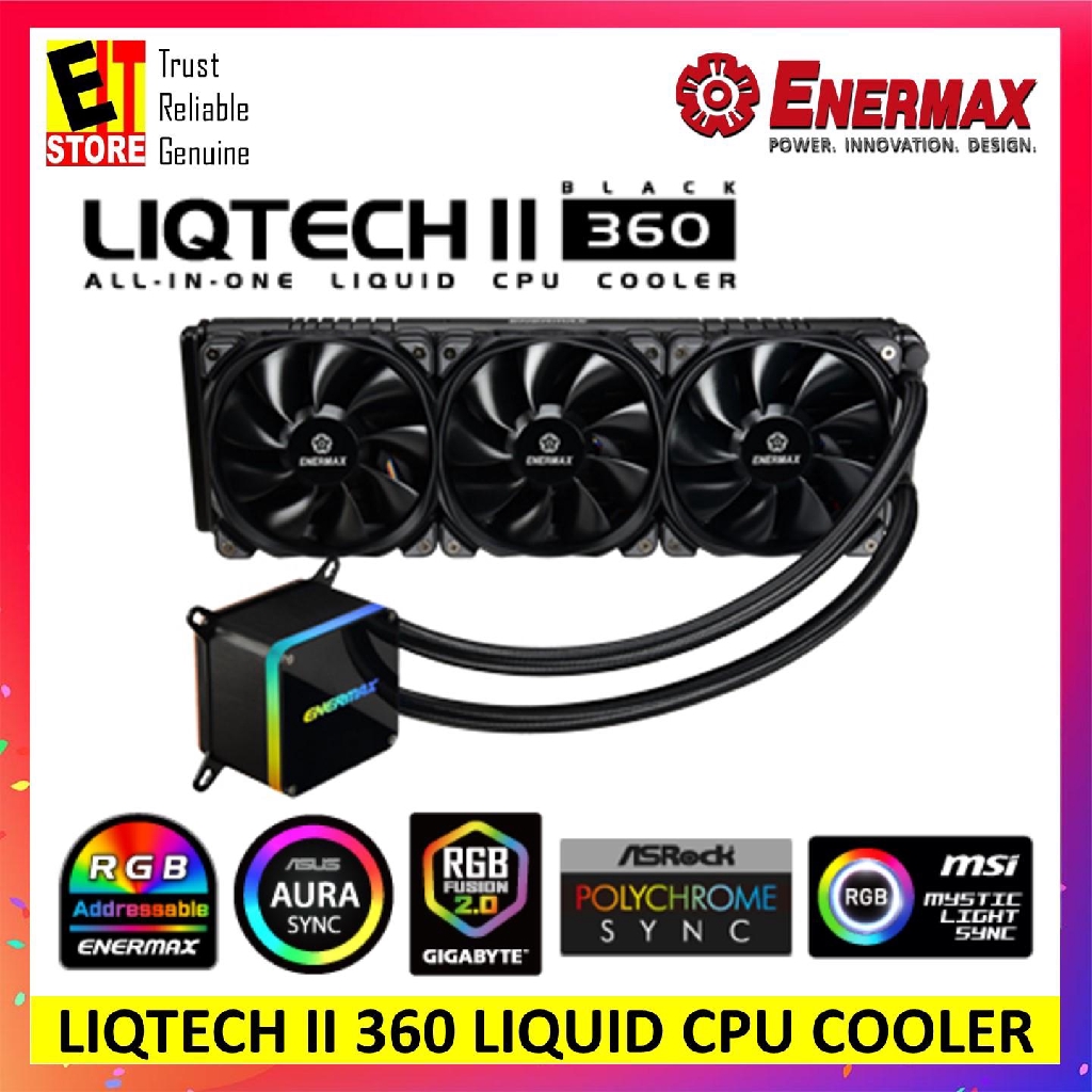 ENERMAX LIQTECH II 360 LIQUID CPU COOLER RGB (ELC-LTTO360-TBP) | Shopee ...
