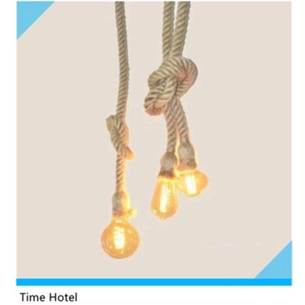 LED Vintage Hemp Rope Pendant Lamp Base E27 100 cm Socket Creative ...