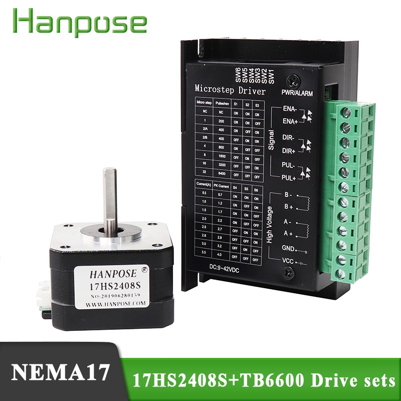 17HS2408S 4-lead Nema 17 Stepper Motor driver TB6600 42 motor 0.6A 12N cm CE CNC Laser and 3D ...