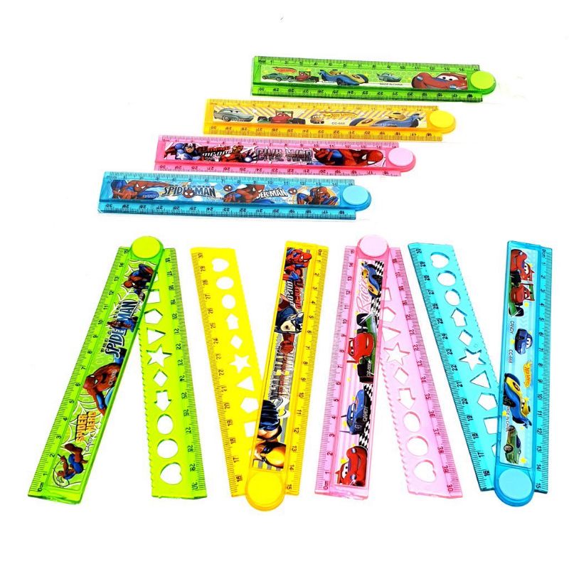 30 cm Character Folding Ruler / fancy Cute Folding Line | Shopee ...