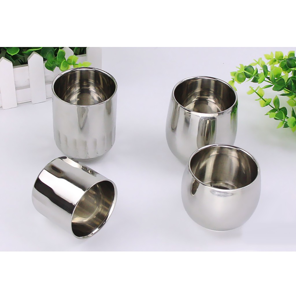 Stainless Steel Straight Cup Beer Coffee Mug Drinking 120ml / 200ml ...