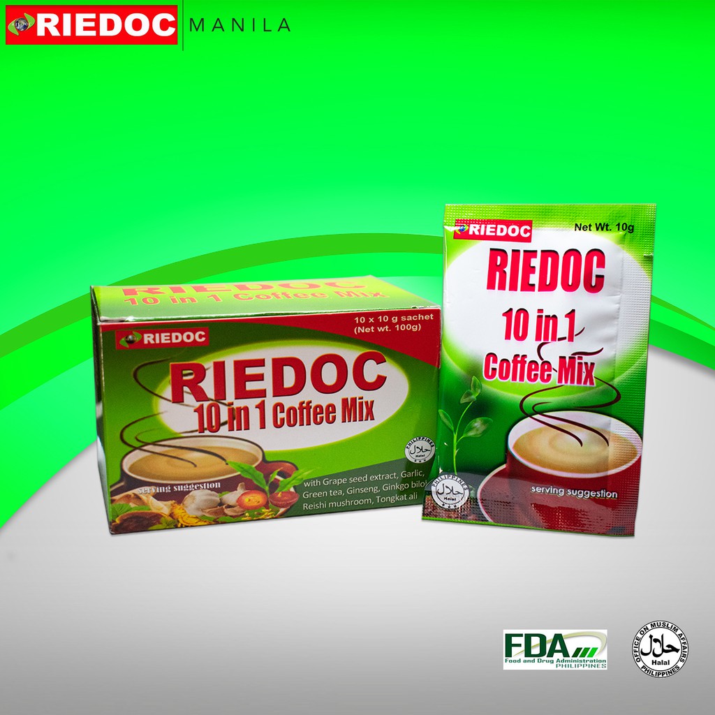 RIEDOC 10 IN 1 COFFEE MIX (sugar free coffee) | Shopee Philippines