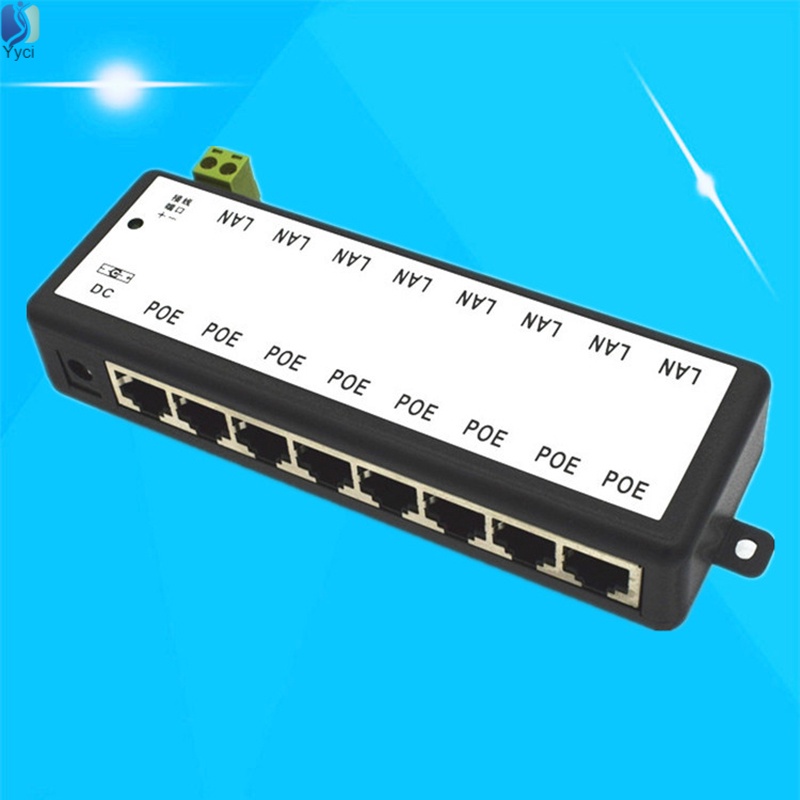 8 Ports POE Injector Splitter Power Over Ethernet Connectors 12-48V POE ...