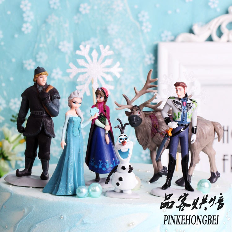 6pc Frozen Princess Cake Toppers Elsa Olaf Anna Figures Set Toy Topper ...
