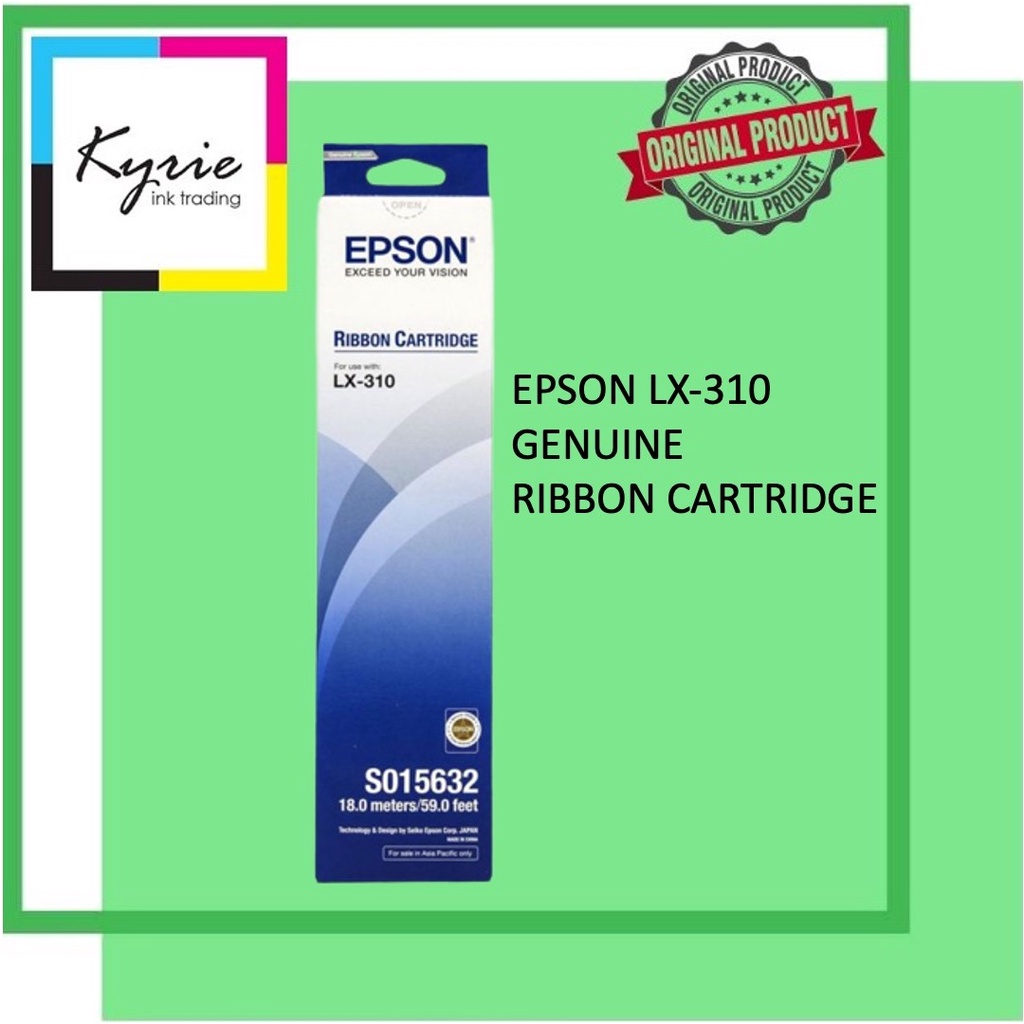 Epson LX-310 Ribbon Cartridge Black Genuine/Original Ribbon LX310 LX ...