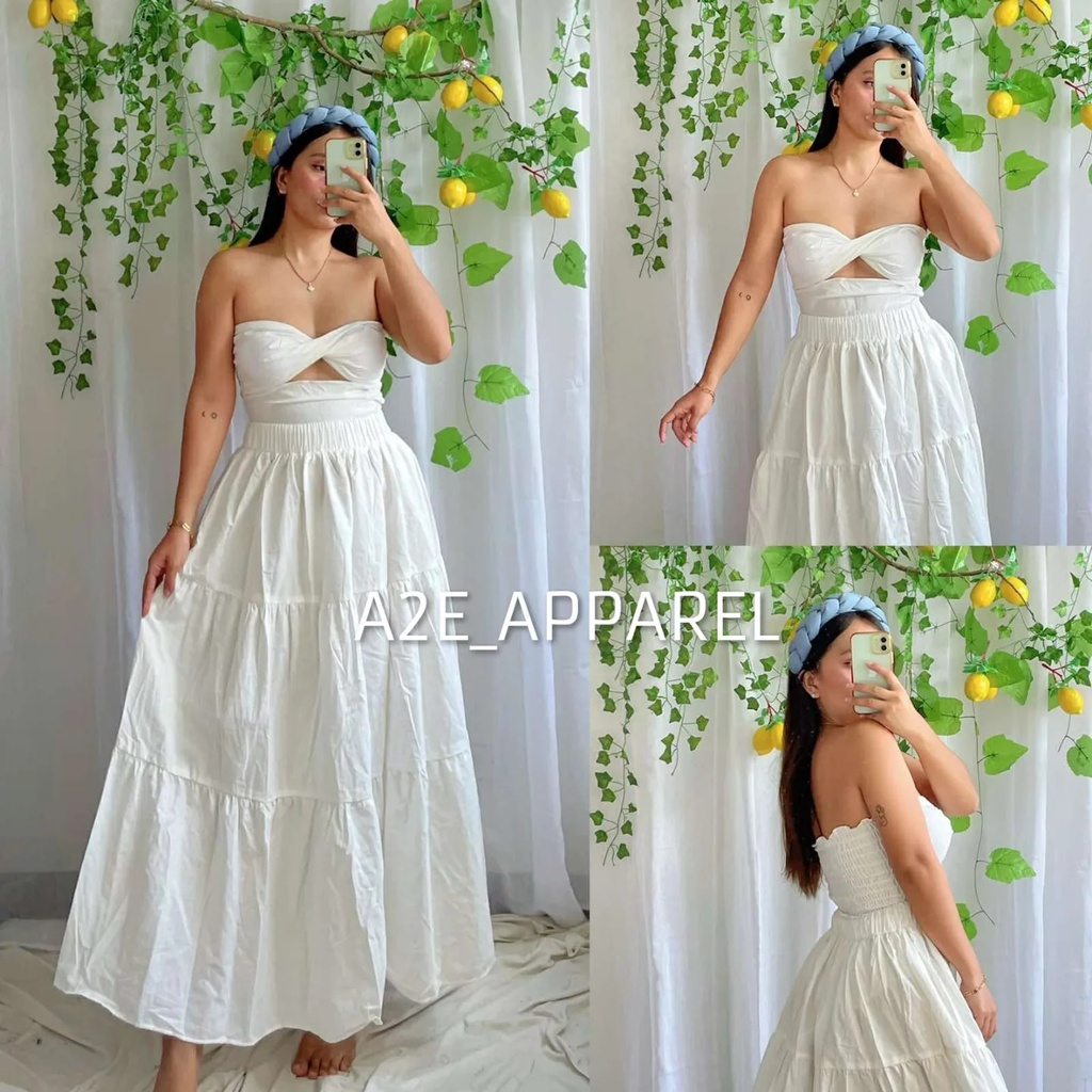 MIAMI COORDS COORDINATES SET TERNO TUBE TOP WITH MAXI SKIRT BEACH ...