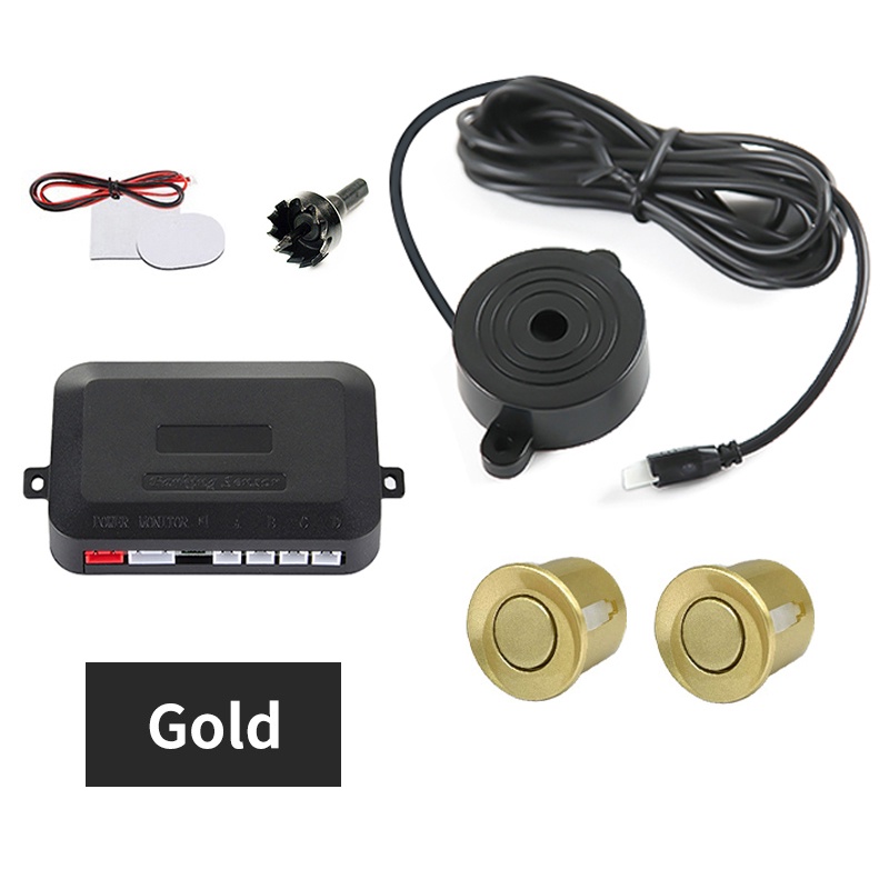 Car Parking Sensor Kit 2 Sensors Buzzer Sound Alert Indicator 22mm