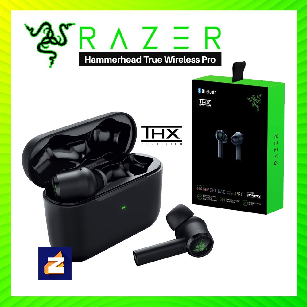 Razer Hammerhead True Wireless PRO Bluetooth Gaming Earbuds THX Certified Active Noise ...