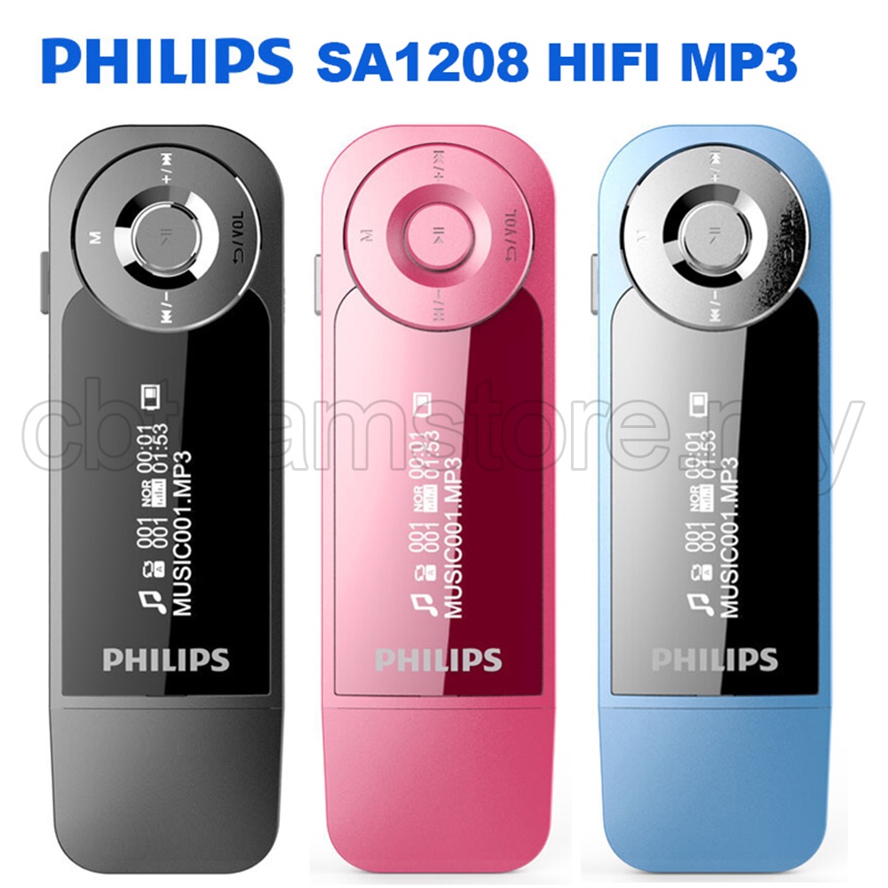 Philips original SA1208 8GB MP3 player with headphones, FM radio, FLAC ...