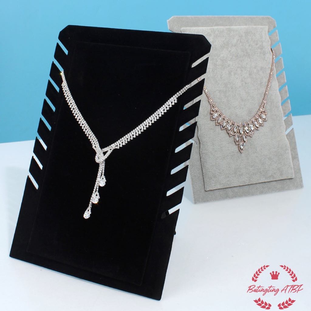 Rectangle 8 hangers Necklace Display Stand Velvet Pendant Display ...