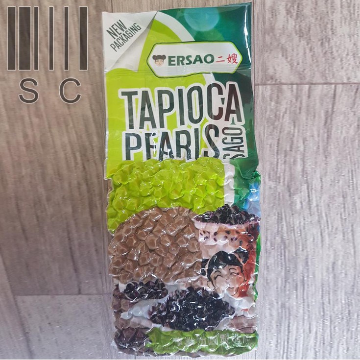 Ersao 1Kg Black Tapioca Pearls Chewy Sago For Milk Tea And Shake ...