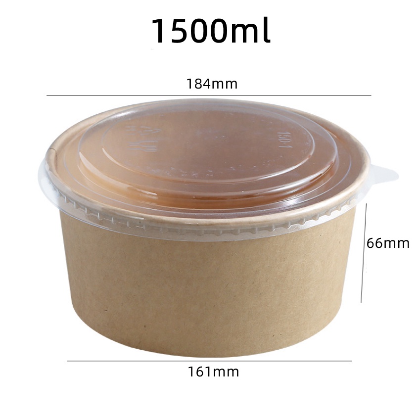 50PCS Round Meal Box Round Kraft Paper Box Take Out Takoyaki Chicken ...