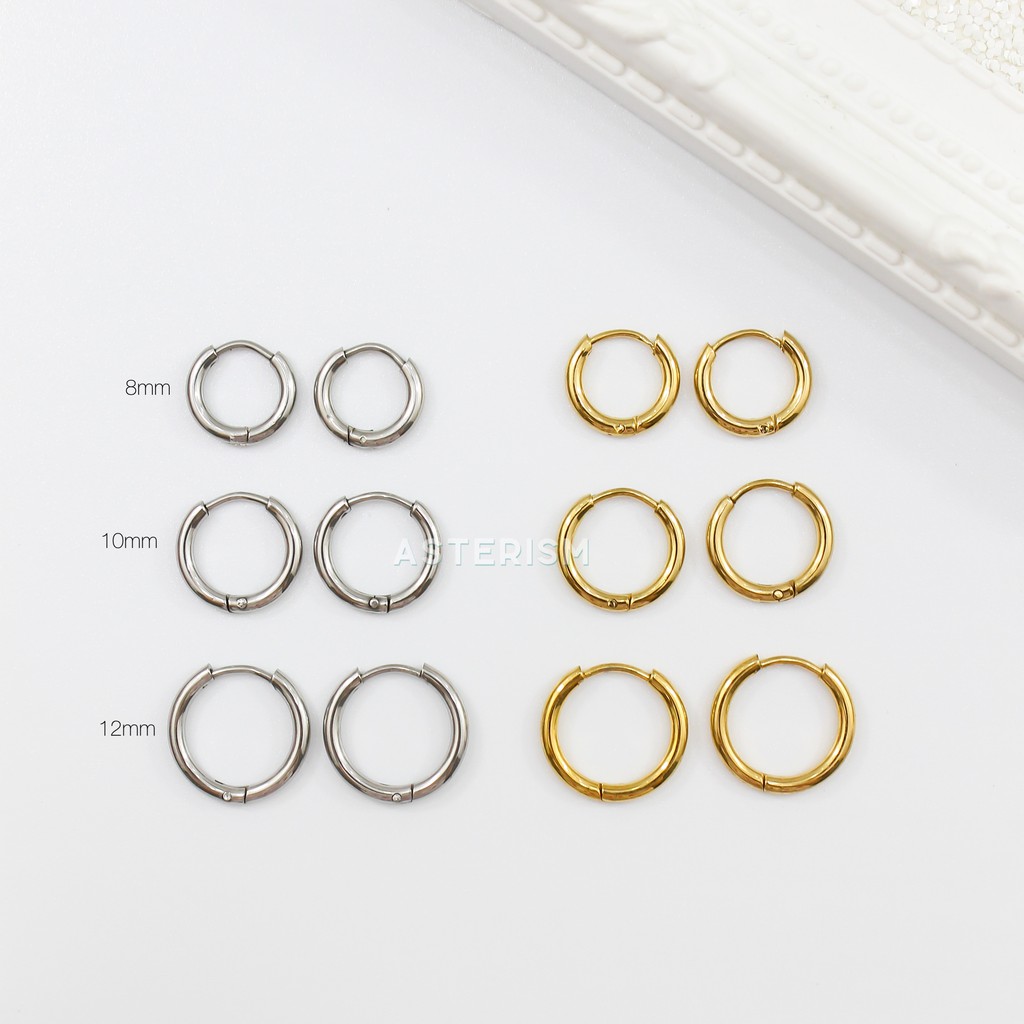 Asterism Hoop Earrings Stainless Steel Basic Earrings Gold and Silver ( sold as pair ) | Shopee ...