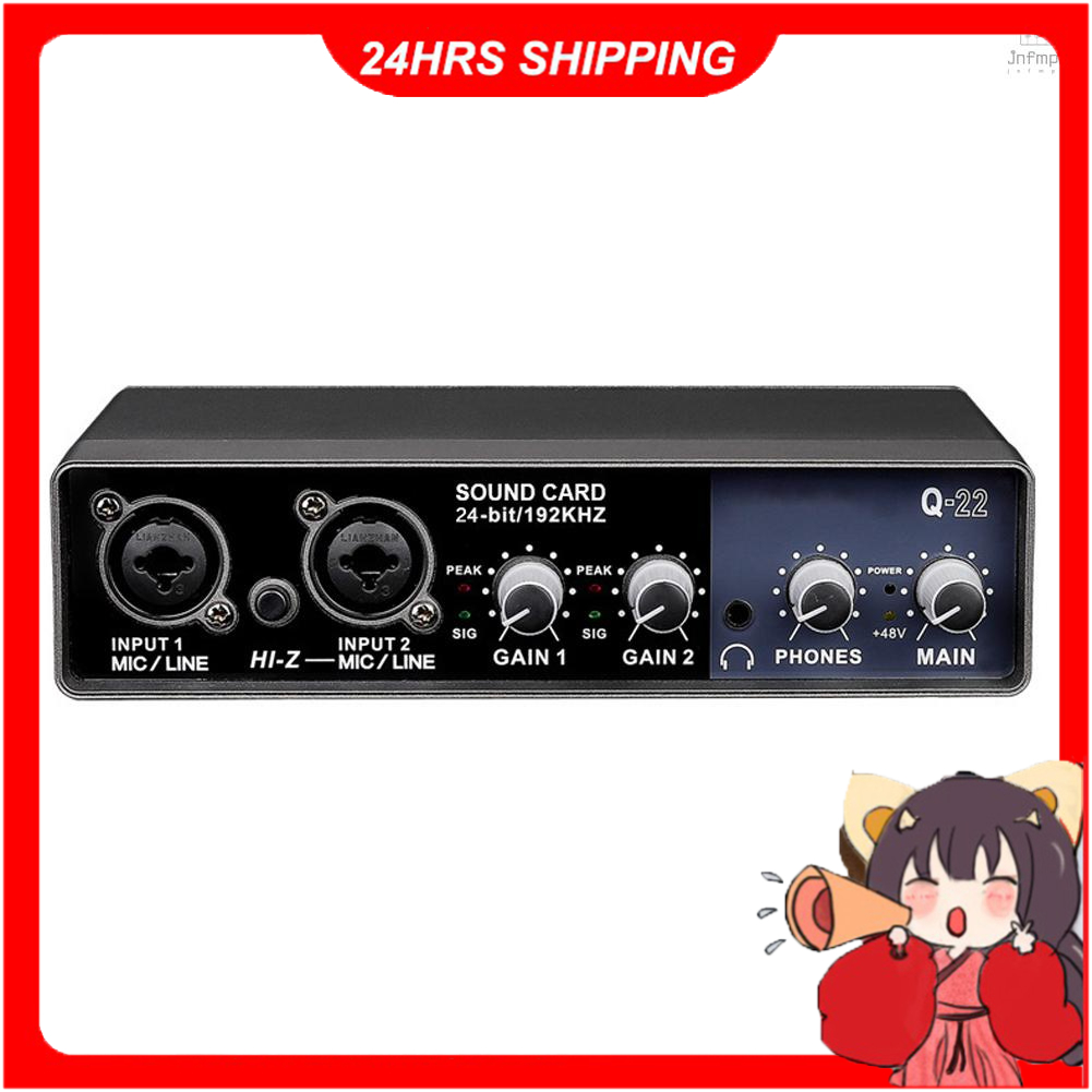 Portable Audio Interface USB Sound Card Mic Preamplifier Computers ...
